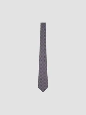 Giorgio Armani Geometric Woven Silk Jacquard Tie - Bordeaux