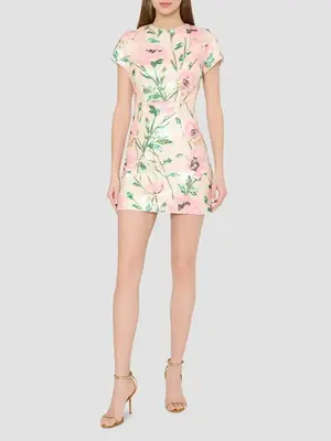 MILLY Rowen Floral Sequin Sheath Minidress - White Multi