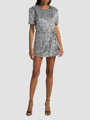 AREA Metallic Beaded Crop T-shirt