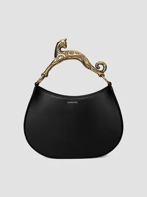 LANVIN Cat-handle Leather Hobo Bag - Black