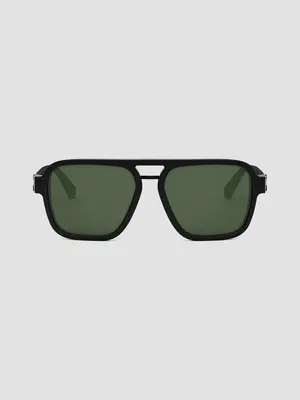 BVLGARI Aluminium 56mm Tortoiseshell Square Sunglasses - Black