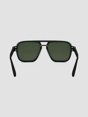 BVLGARI Aluminium 56mm Tortoiseshell Square Sunglasses - Black