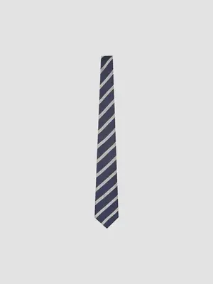 Giorgio Armani Wide-diagonal Striped Silk Jacquard Tie - Blu Notte