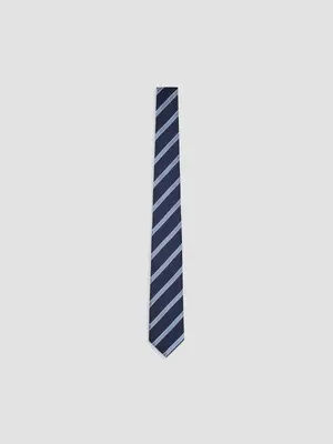 Giorgio Armani Wide-diagonal Striped Silk Jacquard Tie - Blue