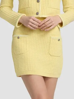 MILLY Saige Textured Knit Miniskirt