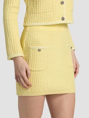 MILLY Saige Textured Knit Miniskirt
