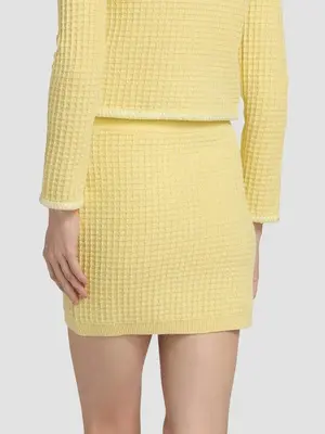 MILLY Saige Textured Knit Miniskirt