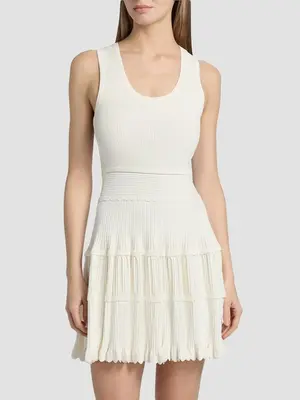 MILLY Suri Scallop-trim Fit & Flare Minidress