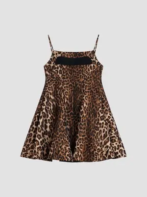 Givenchy Sliced Mini Dress In Leopard Jacquard