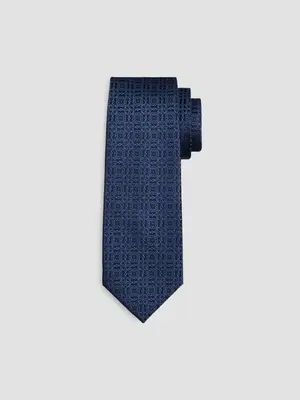 Kiton Geometric Silk Tie - Navy