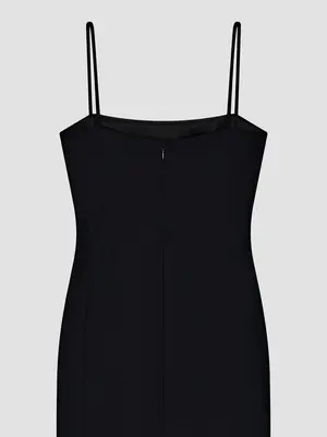 Givenchy Sliced Long Slashed Dress In Crepe Cady - Black