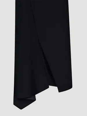 Givenchy Sliced Long Slashed Dress In Crepe Cady - Black