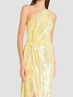 MILLY Porsha Sequined One-shoulder Gown