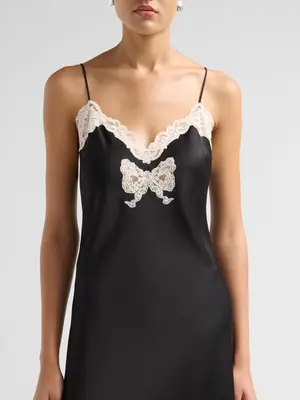 LoveShackFancy Lomira Lace-trim Crepe Midi Dress