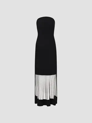 MILLY Dani Strapless Midi-dress - Black