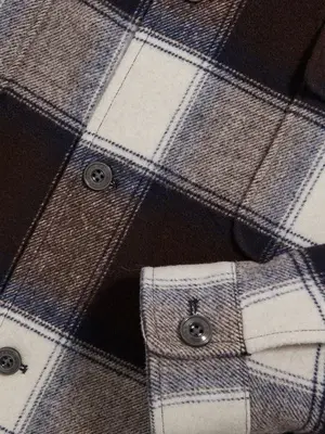 REISS Mcfadden Checked Wool-blend Overshirt