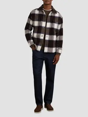 REISS Mcfadden Checked Wool-blend Overshirt