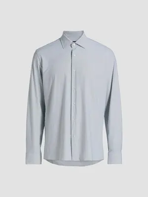 SAKS FIFTH AVENUE Collection Vertical Mini-striped Button-front Shirt - Grey