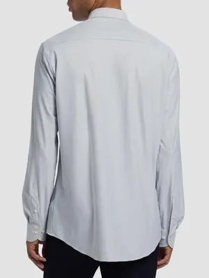 SAKS FIFTH AVENUE Collection Vertical Mini-striped Button-front Shirt - Grey