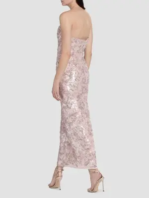MILLY Jasmine Sequined Strapless Gown
