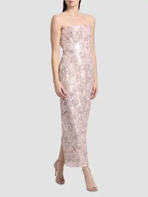 MILLY Jasmine Sequined Strapless Gown