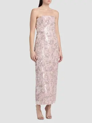MILLY Jasmine Sequined Strapless Gown