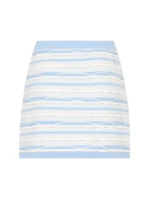 MILLY Sawyer Striped Knit Miniskirt
