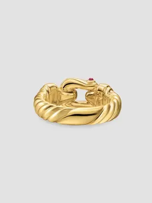 David Yurman Buckle Ring In 18k Yellow