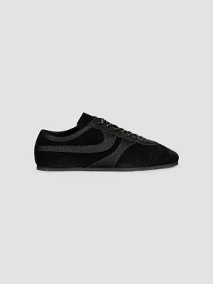 Dries Van Noten Suede Leather-trimmed Sneakers - Black