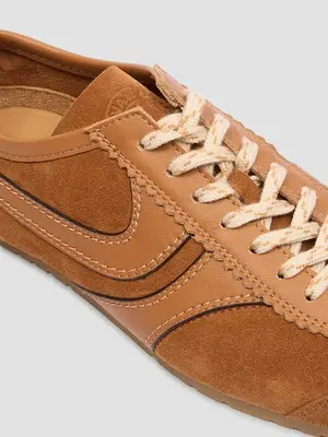 Dries Van Noten Suede Leather-trimmed Sneakers - Brown