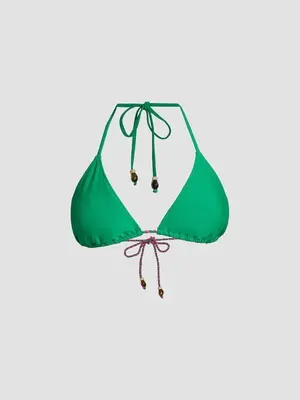 MILLY Halterneck Bikini Top - Green Multi