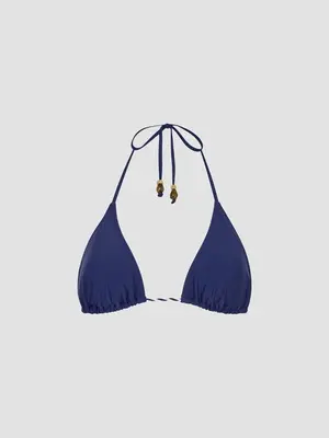 MILLY Halterneck Bikini Top - Navy Multi
