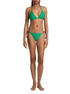MILLY Halterneck Bikini Top - Navy Multi