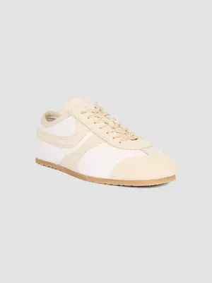 Dries Van Noten Leather Suede-trimmed Sneakers - White