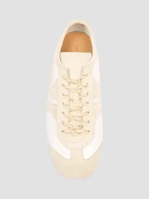 Dries Van Noten Leather Suede-trimmed Sneakers - White