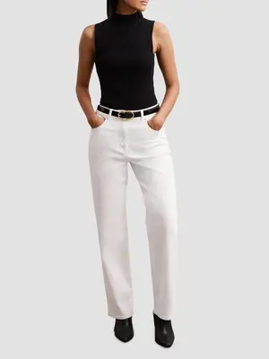 REISS Milan Knit Sleeveless Turtleneck Top