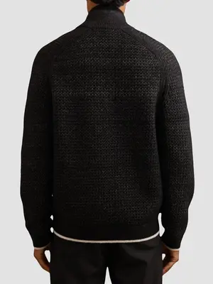 REISS Stockdale Half-zip Sweater - Black