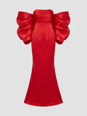 Mac Duggal Oversized Bow Satin Gown