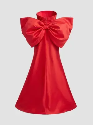 Mac Duggal Oversized Bow Satin Gown