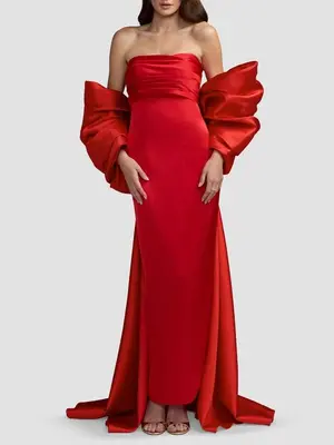 Mac Duggal Oversized Bow Satin Gown