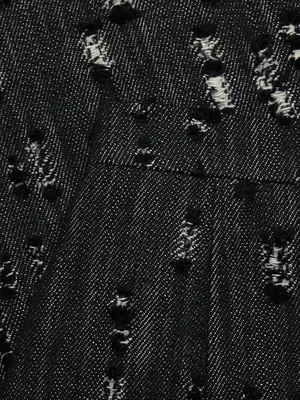Michael Kors Frayed Denim Pencil Midi-skirt