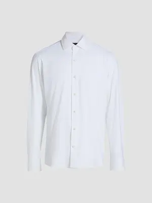 SAKS FIFTH AVENUE Collection Solid Cotton Dress Shirt - White