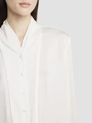 Giorgio Armani Silk Georgette Shawl-collar Blouse