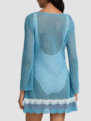 MILLY Crochet-knit Cover-up Minidress