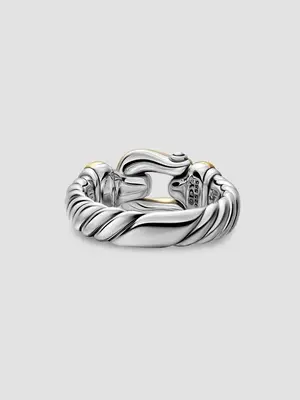 David Yurman Buckle Ring In Sterling
