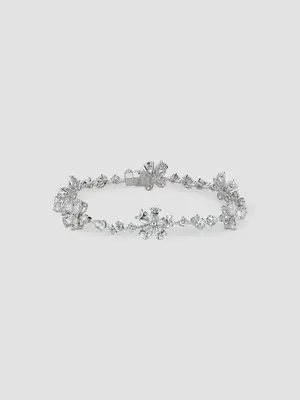 SAKS FIFTH AVENUE HIGH JEWELRY 7.78 Tcw Diamond Flower Bracelet - Platinum