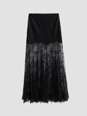 LoveShackFancy Carline Lace Maxi Skirt