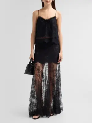 LoveShackFancy Carline Lace Maxi Skirt