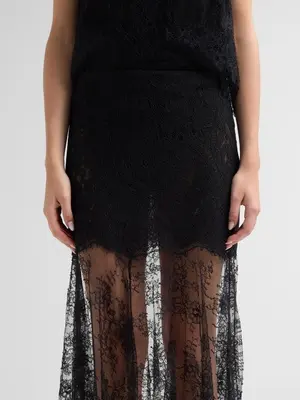 LoveShackFancy Carline Lace Maxi Skirt