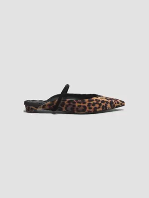 Aera Jane Vegan Velvet Leopard-print Mules